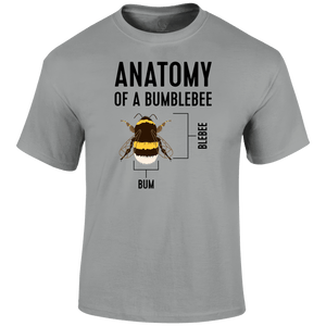 Anatomy Of A Bumblebee T Shirt, a bum and a blebee