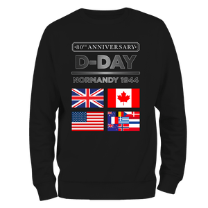 D Day Sweatshirt - 80th Normandy 1944 Flags | Top UK-quality Apparel